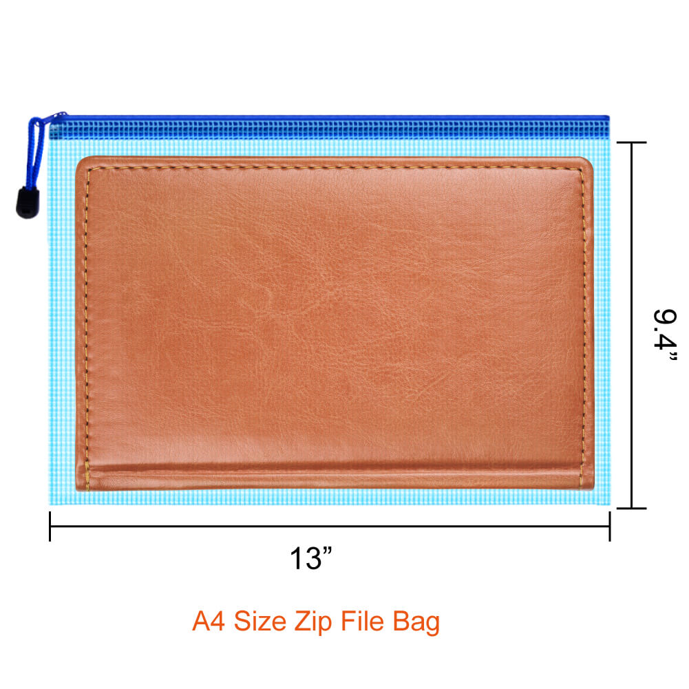 FLASOO 12 Pcs 5 Colors A4 Plastic Zip File Paper Document Folder Bags ...